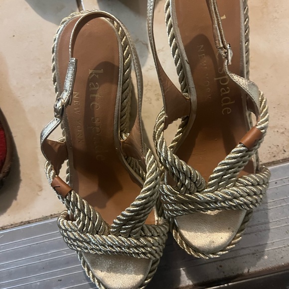 kate spade | Shoes | Kate Spade Gold Wedges With Elegant Rope Design ...